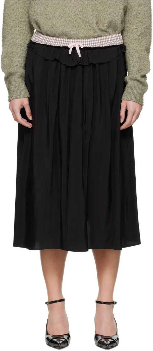 MAISON MARGIELA Panelled Pleated Midi Skirt