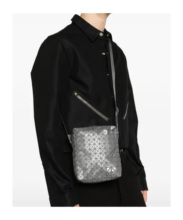 Issey Miyake Geometric Messenger Bag - Grey