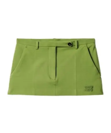 Miu Miu Logo Detailed Mini Skirt