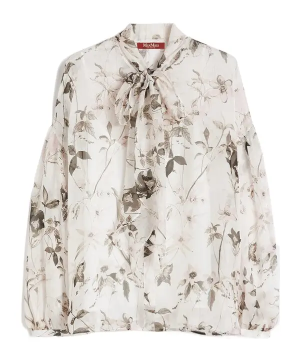 Max Mara Etere All-over Printed Blouse With Matching Slip Dress - White