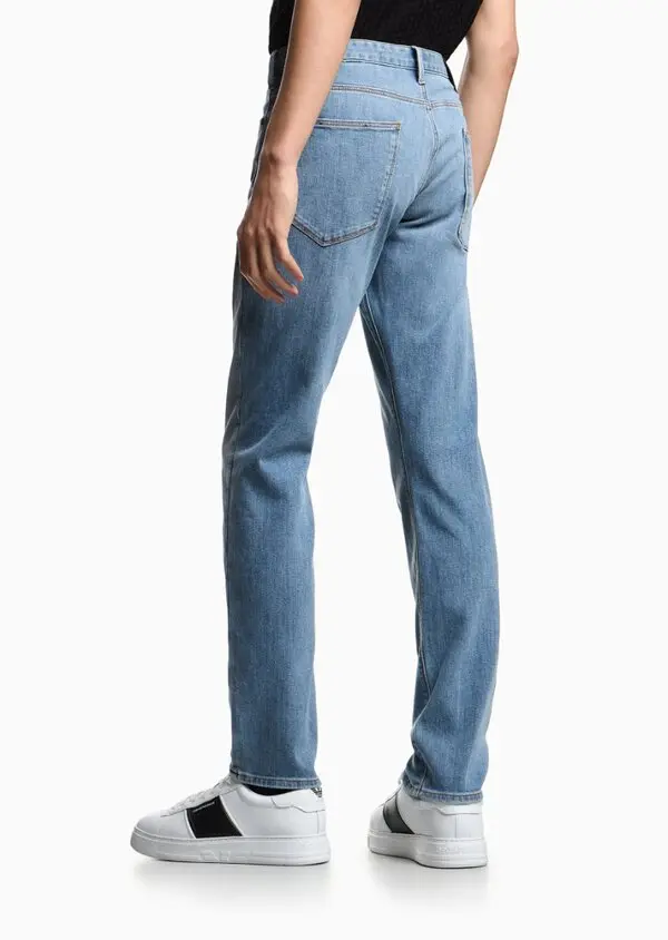 Emporio Armani Washed Slim Fit Jeans - Blue