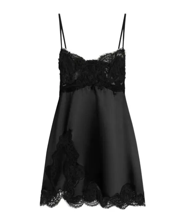 Dolce & Gabbana Lace Detailed Satin Dress