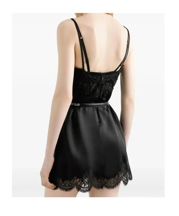 Dolce & Gabbana Lace Detailed Satin Dress