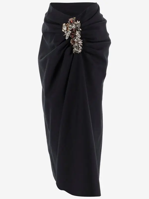 Dries Van Noten Sovora Asymmetric Midi Skirt
