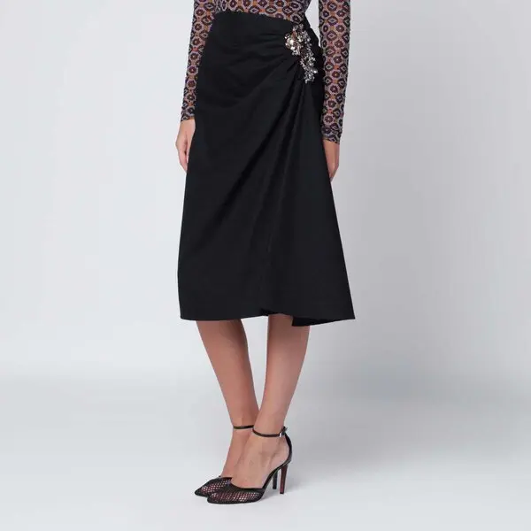 Dries Van Noten Sovora Asymmetric Midi Skirt