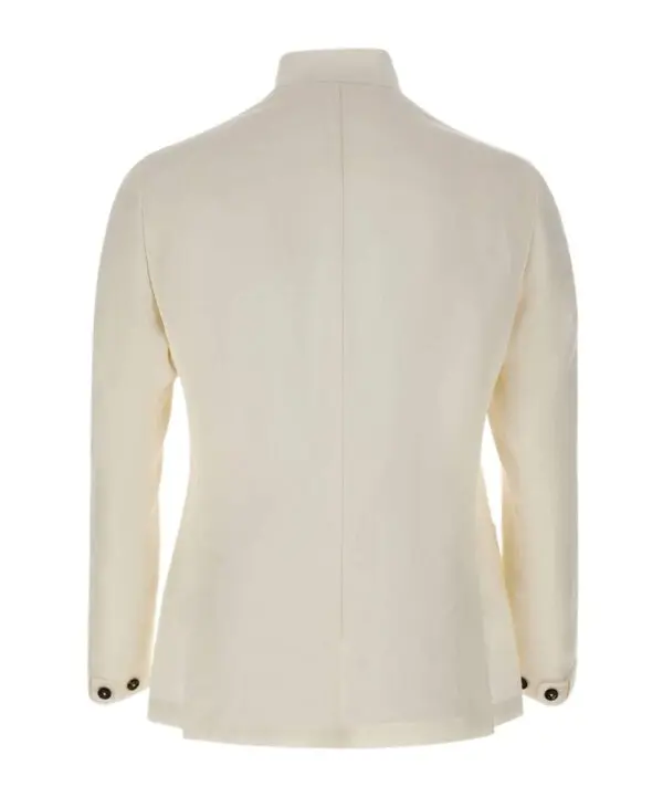 Eleventy Stand Collar Buttoned Blazer - Nude