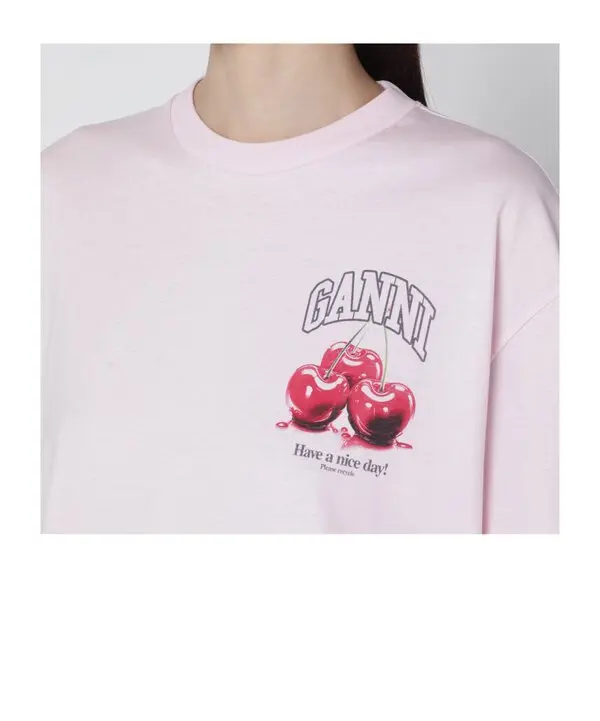 GANNI Graphic Cherry Long Sleeve Top
