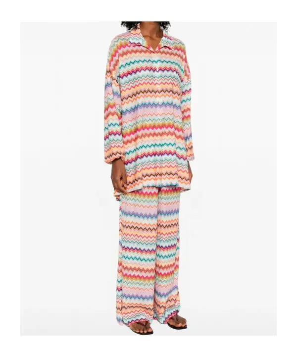 Missoni Zigzag Knit Longline Top - Green/multicolour