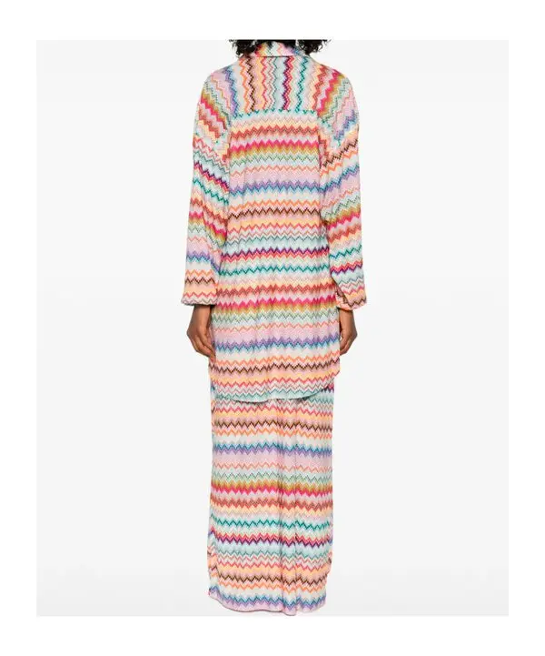 Missoni Zigzag Knit Longline Top - Green/multicolour