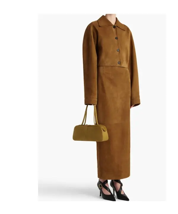 Khaite Sue Suede Cropped Jacket - Toffee