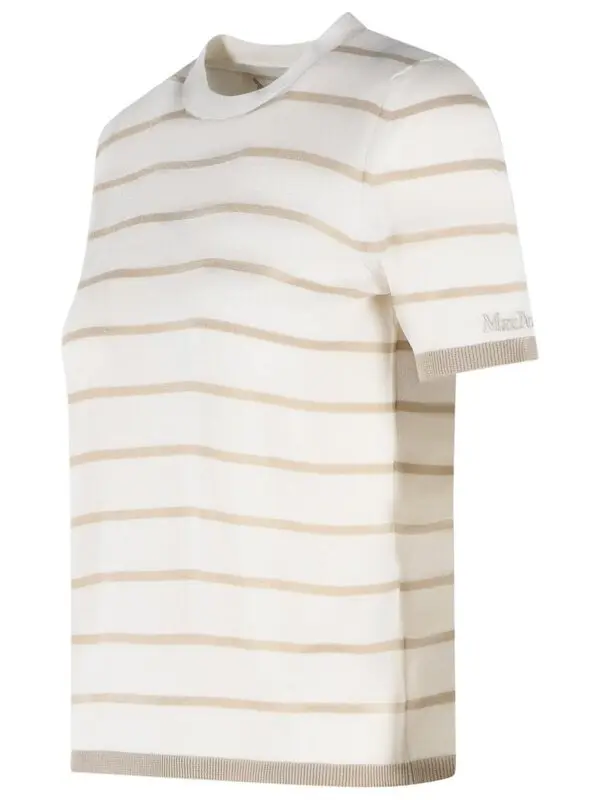 Max Mara Favetta Striped Knit T-shirt - Beige