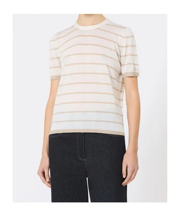 Max Mara Favetta Striped Knit T-shirt - Beige