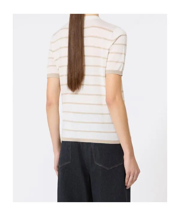 Max Mara Favetta Striped Knit T-shirt - Beige