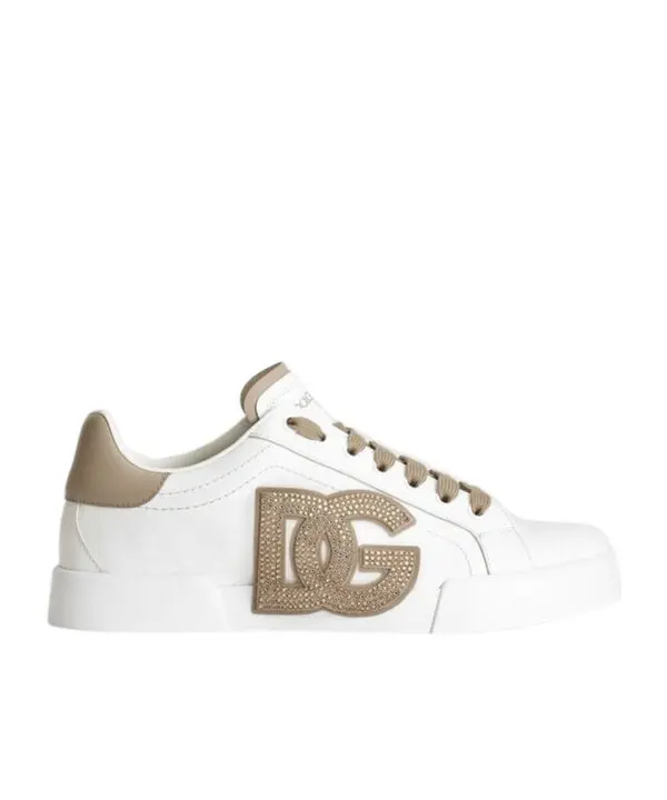 Dolce & Gabbana Portofino Logo-embellished Low-top Sneakers - White