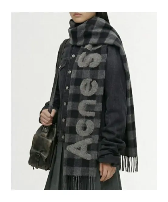 Acne Studios Veda Skinny Wool Blend Scarf - Black
