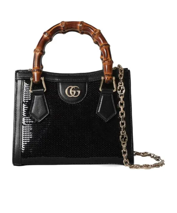 Gucci Diana Sequined Tote Bag With Bamboo Handles