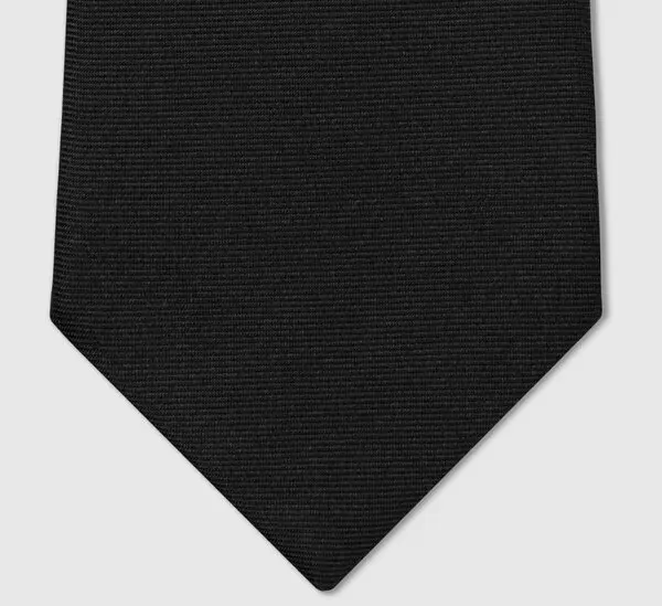 Gucci Silk Jacquard Neck Tie - Black