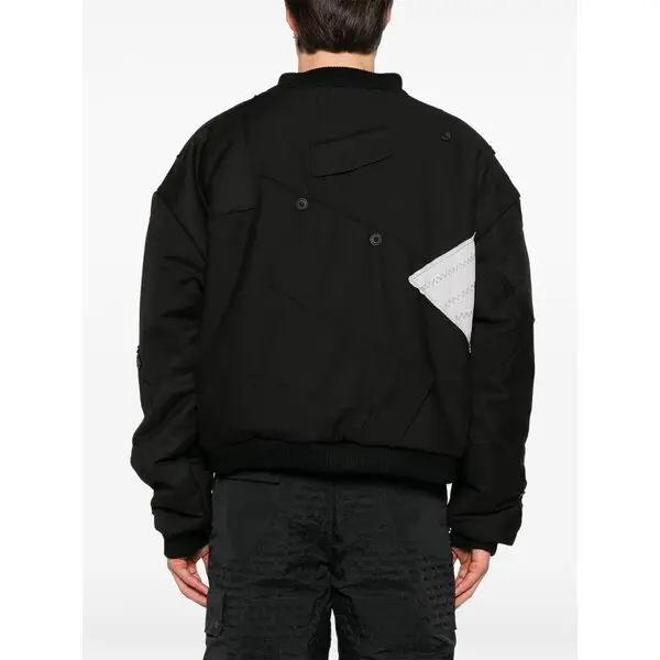 WHO DECIDES WAR Zip-up Padded Patchwork Bomber Jacket