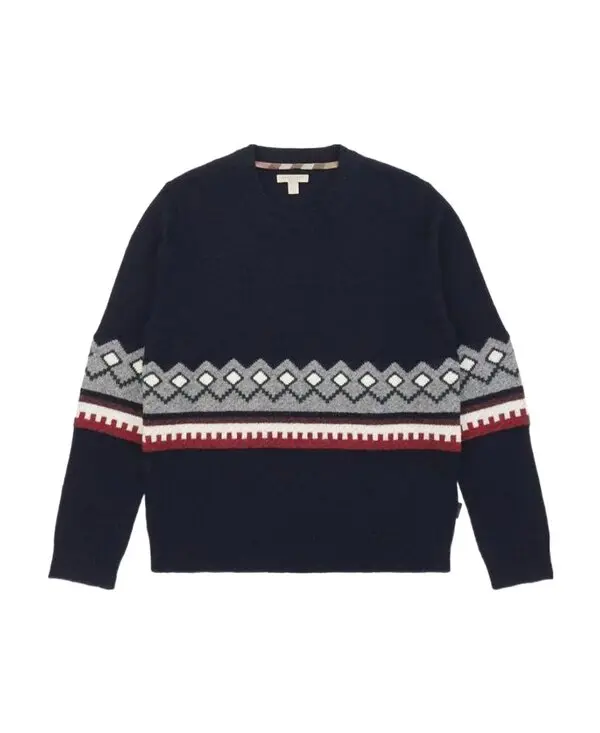 Burberry Fair Isle Knit Sweater - Black