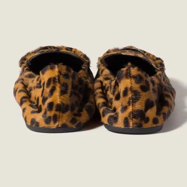 Miu Miu Ruched Printed Leather Loafers