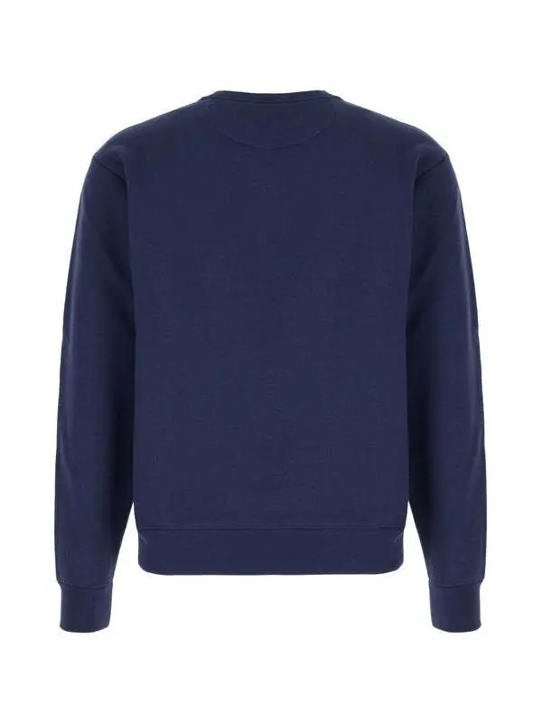 Valentino Garavani Crewneck Sweatshirt With Logo Patch - Blue