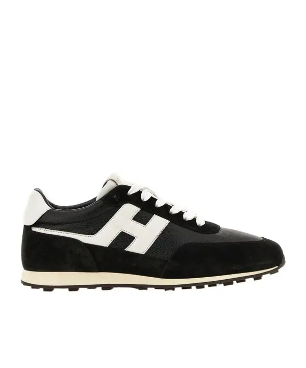 Hogan Athletic Sneakers With H-shaped Pattern And Drawstring Closure - Black
