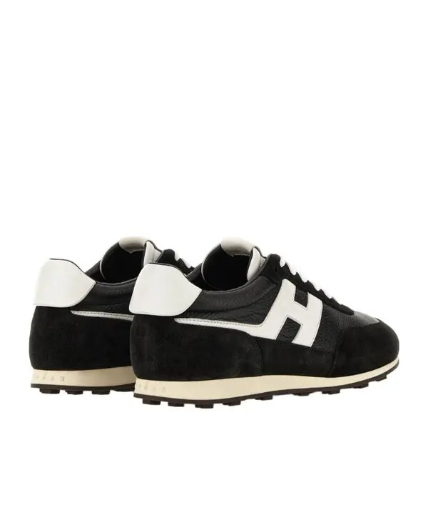 Hogan Athletic Sneakers With H-shaped Pattern And Drawstring Closure - Black