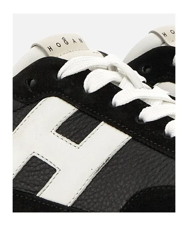 Hogan Athletic Sneakers With H-shaped Pattern And Drawstring Closure - Black