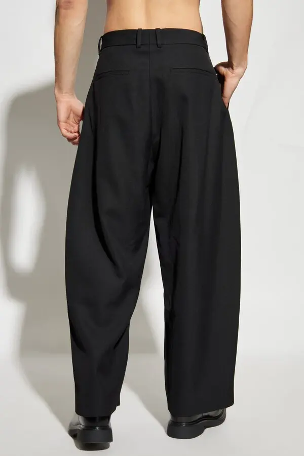 Studio Nicholson Pleated Wide-leg Tailored Trousers - Black