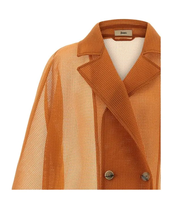Herno Double-breasted Mesh Coat