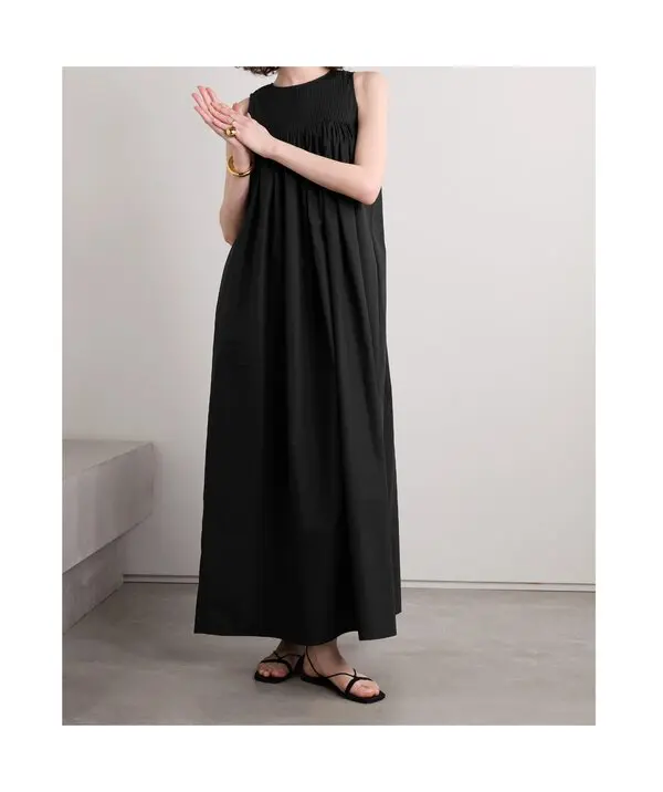 RÓHE Sleeveless Maxi Poplin Dress