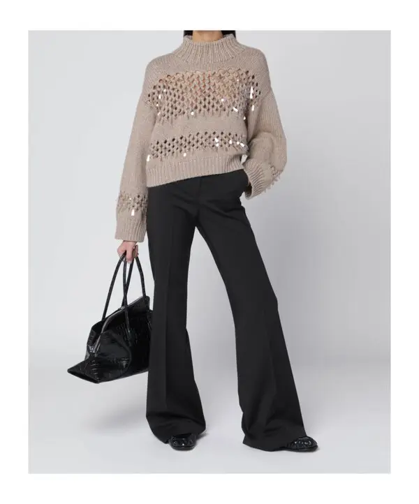Brunello Cucinelli High Neck Sequined Pullover