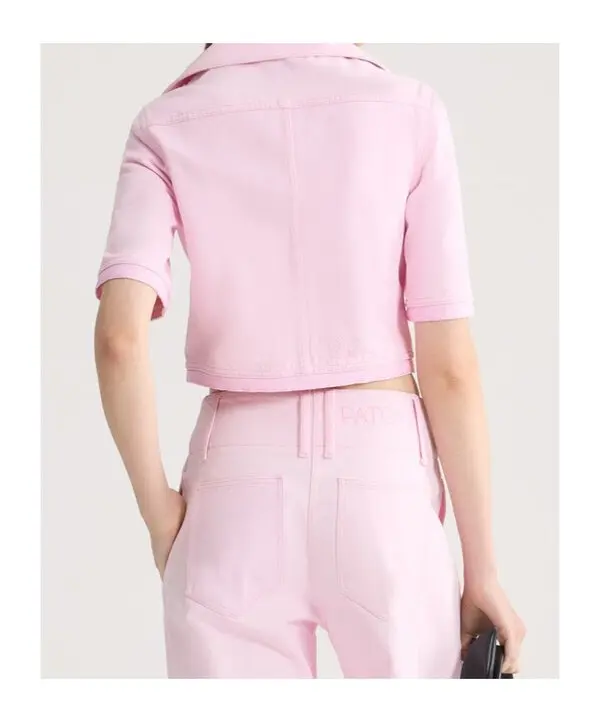 PATOU Cropped Button-front Jacket With Short Sleeves - Pink