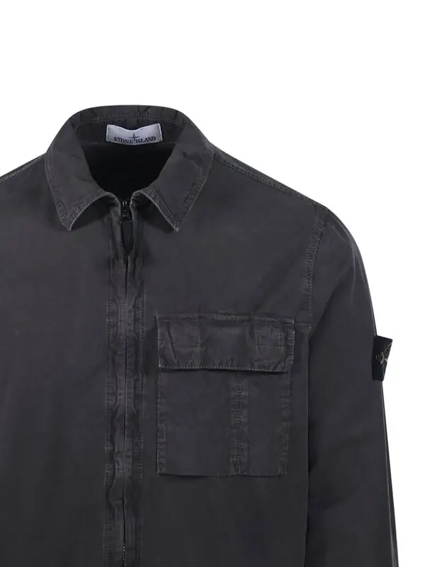 Stone Island Zip Overshirt Jacket - Charcoal