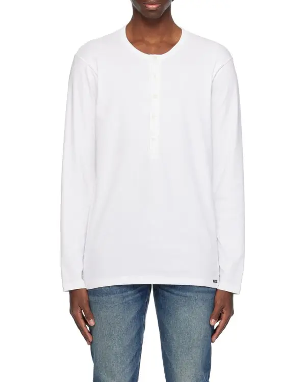 TOM FORD Henley Crewneck T-shirt - White