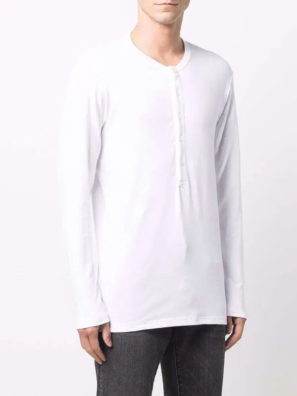 TOM FORD Henley Crewneck T-shirt - White