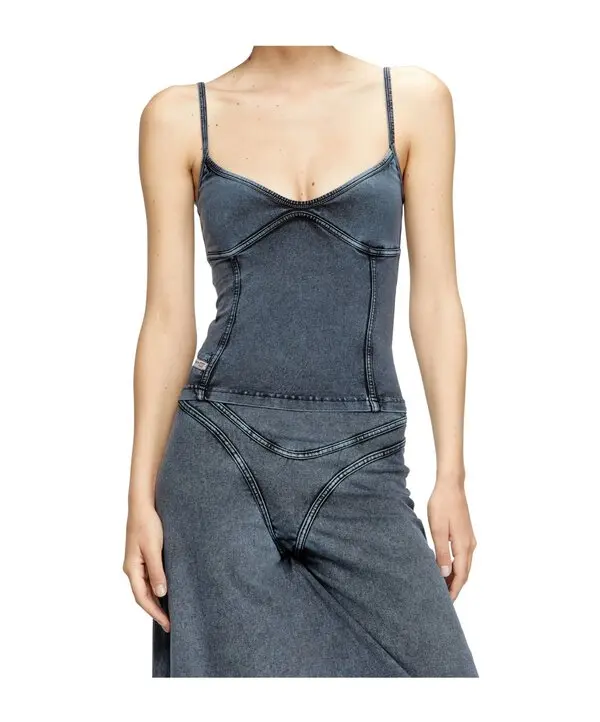 DIESEL® Denim Corset Top - Dark Blue
