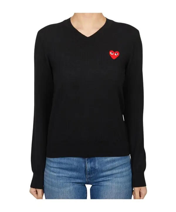 Comme Des Garçons Long Sleeve V-neck Sweater