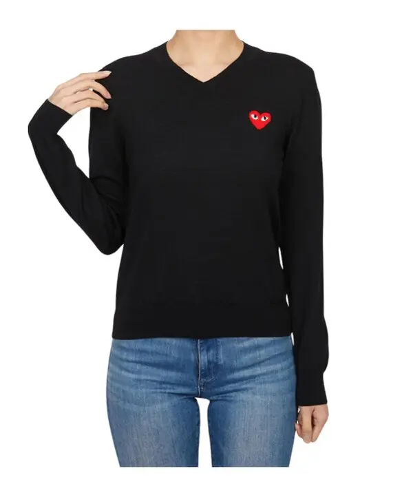 Comme Des Garçons Long Sleeve V-neck Sweater