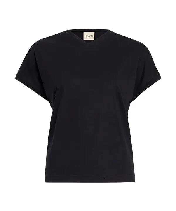 Khaite Devra V-neck Short Sleeve Top