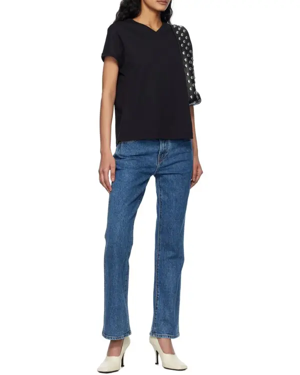 Khaite Devra V-neck Short Sleeve Top