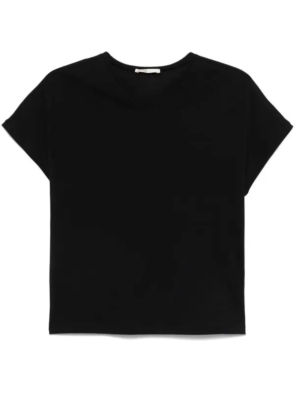 Khaite Devra V-neck Short Sleeve Top - Black