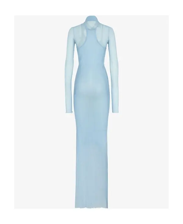 Fendi Long Sleeve Knit Maxi Dress - Blue