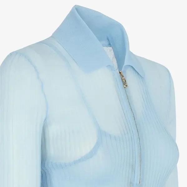 Fendi Long Sleeve Knit Maxi Dress - Blue
