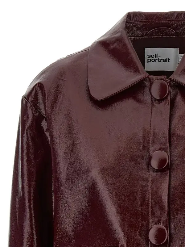 SELF-PORTRAIT Cropped Leather Jacket