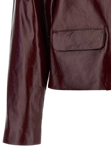 SELF-PORTRAIT Cropped Leather Jacket