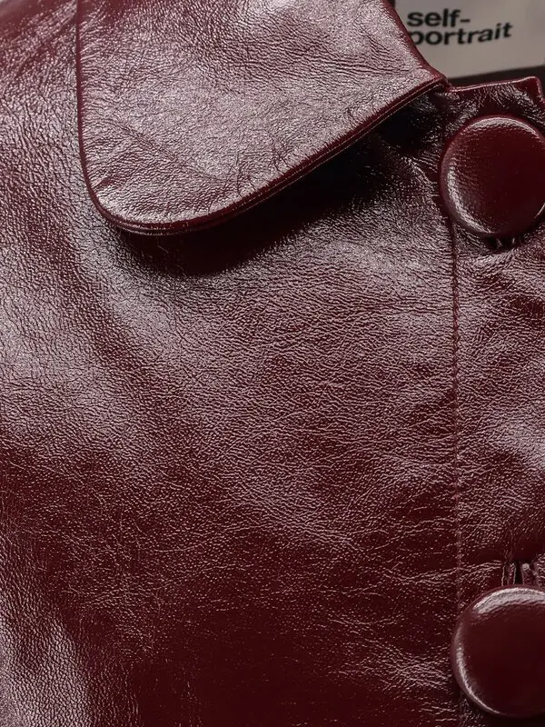 SELF-PORTRAIT Cropped Leather Jacket