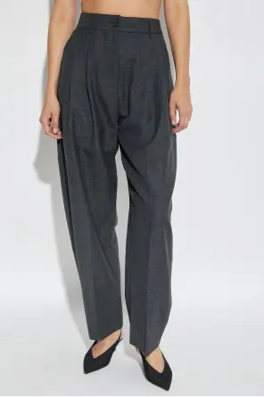 Studio Nicholson Wide-leg Double Pleated Trousers - Black