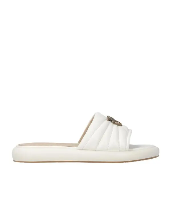 Pinko Fiona Quilted Logo Slides - White