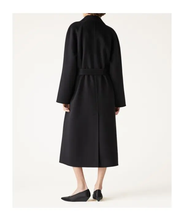 Loro Piana Double-breasted Coat With Leather Trim